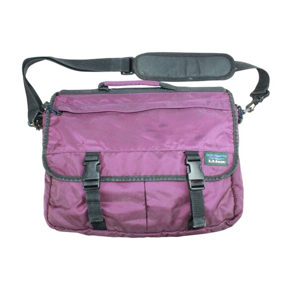 L.L. Bean | Bags | Vintage Ll Bean Unisex Purple Nylon Zip Buckle Flap ...